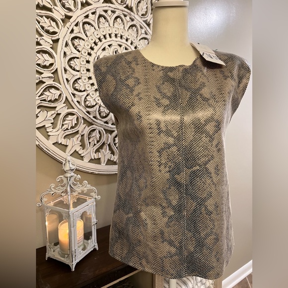 Zara | Tops | Zara Nwt Sleeveless Faux Snakeskin Top Xs | Poshmark